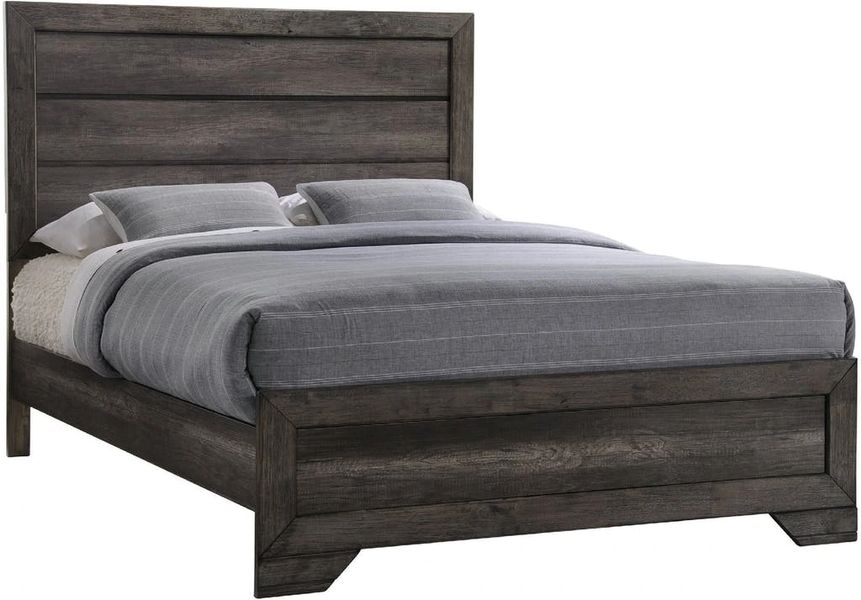Elements International Nathan Gray Oak Queen Panel Bed | Weir’s ...