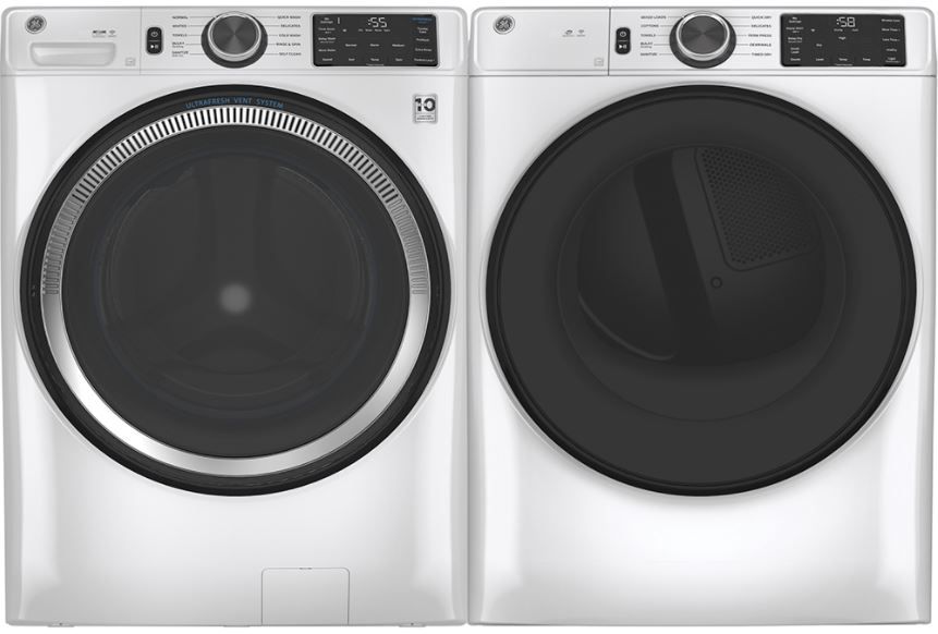 GE® White Front Load Laundry Pair | Johnson's Furniture | Campbellton ...