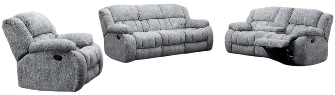 Global Furniture USA U250 3-Piece Gray Manual Reclining Seating Set | A ...