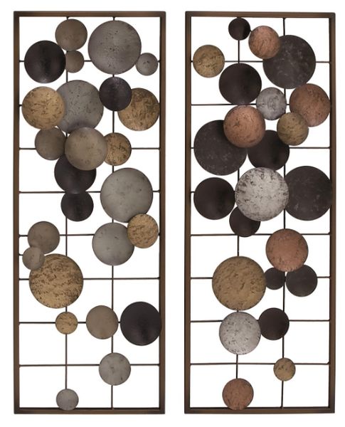Deco Marche 2-Piece Geometric Overlapping Round Cutouts Wall Art Set ...