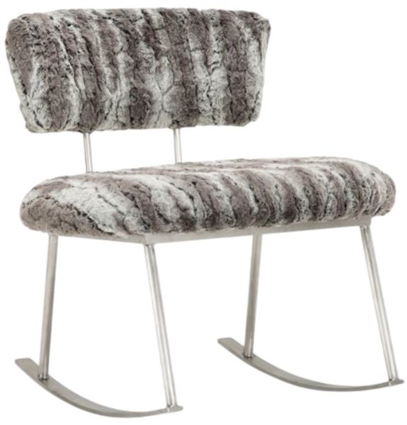 Michael Amini® A La Carte Brushed Silver/Moondust Rocker | Lacks ...