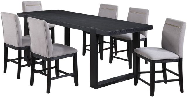 Steve Silver Co. Yves 7-Piece Charcoal/Gray Counter Height Dining Set ...