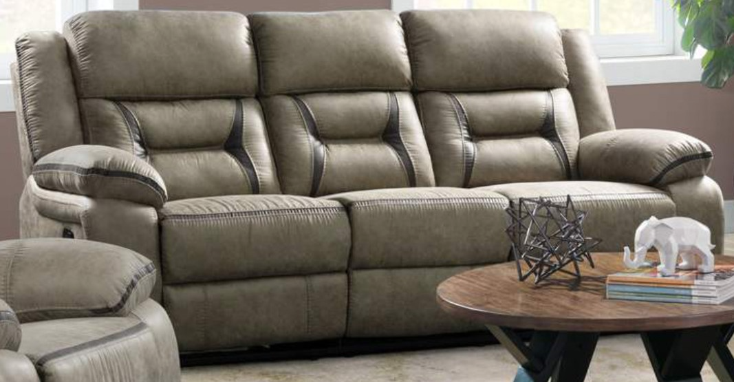 American Wholesale Furniture Ranger Beige Reclining Sofa Larry s Northtown Furniture Appliance Mattress Greenville MI