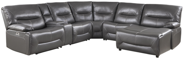 Sectionnel inclinable 6 morceaux motorisé Dyersburg en tissu gris Mazin ...