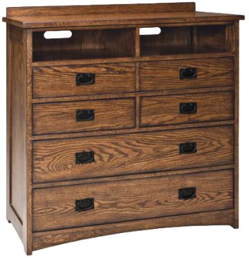 Intercon Oak Park Mission 5-Drawer Media Chest | Furniture Connection ...