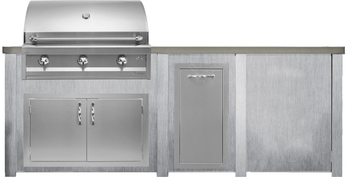 Haven Outdoor™ 96" Harbor Gray Outdoor Kitchen Island | Famous Tate ...