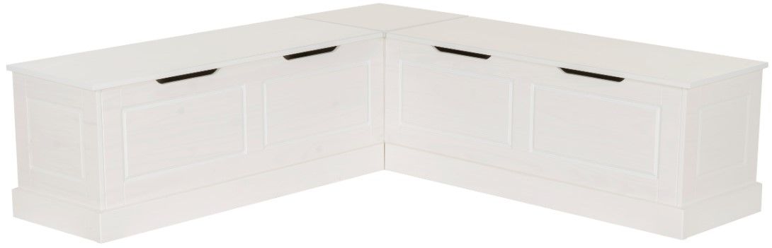 Linon Norah White Backless Breakfast Nook | Hoelscher's Fine Furniture ...