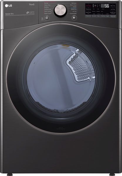 LG 7.4 Cu. Ft. Black Steel Smart Wi-Fi Enabled Front Load Gas Dryer ...