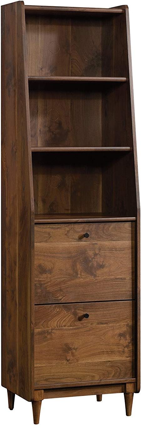 Sauder Harvey Park Grand Walnut Narrow Bookcase Economy Furniture