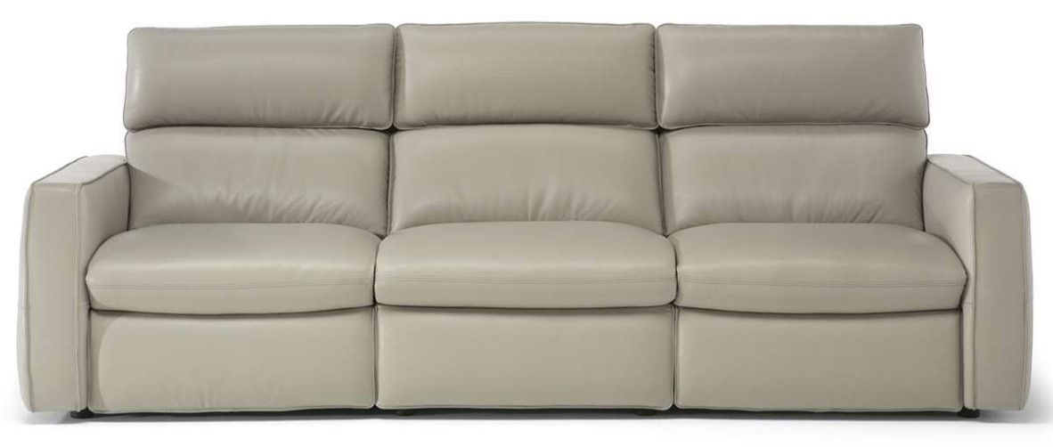 Natuzzi Editions Customizable Timoti Leather Power Reclining Sofa with ...