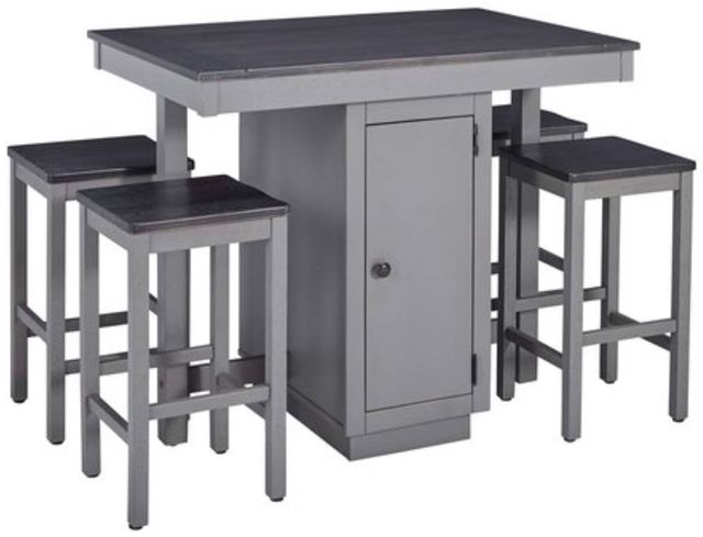 Progressive® Furniture Pepper Square 5-Piece Gray Flannel Counter Table ...