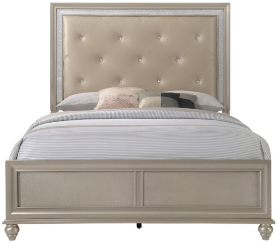 Crown Mark Lila Champagne Panel Bed Adams Furniture Longview TX