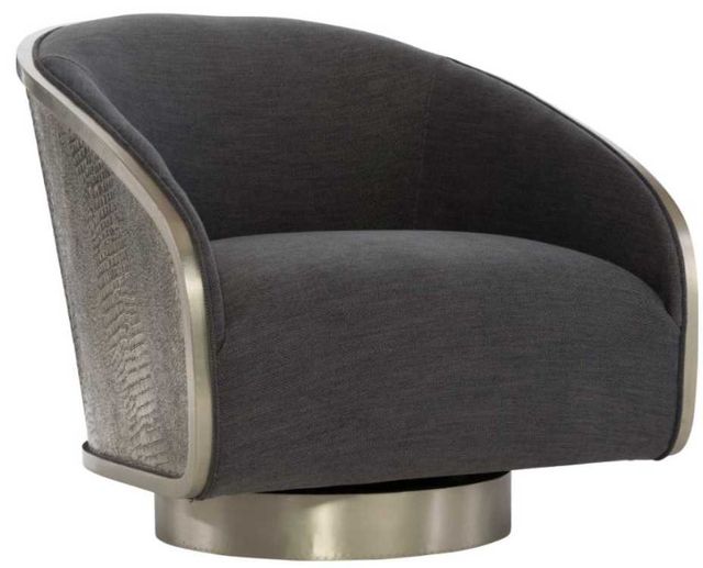 Bernhardt Miles Gray/Silver Swivel Chair | Fischer Furniture | Rapid ...