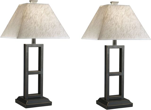 Signature Design by Ashley® Deidra 2-Piece Black Metal Table Lamps ...