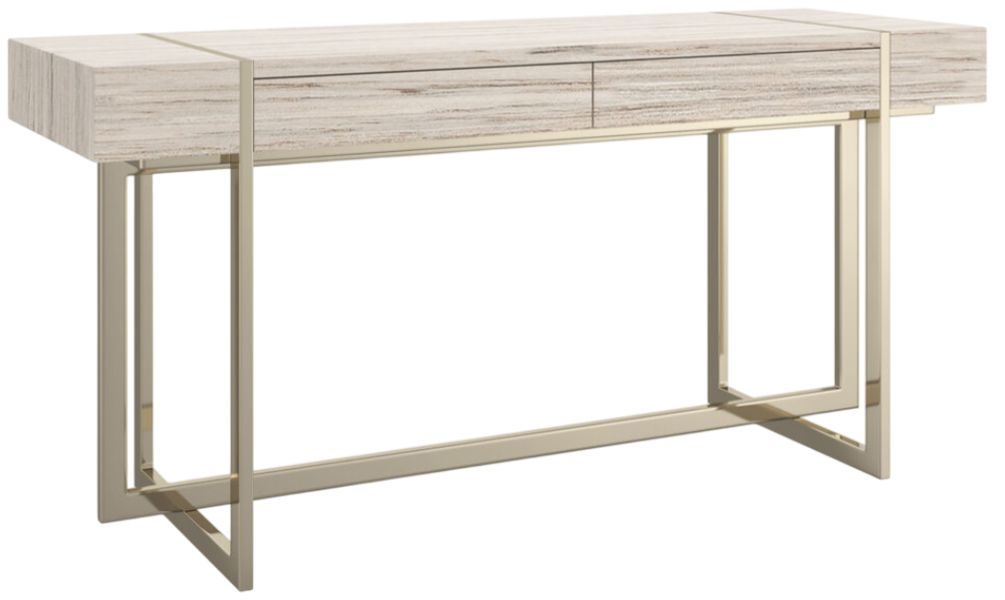Caracole® Classic Sandstone Console Table with Whisper of Gold Base ...