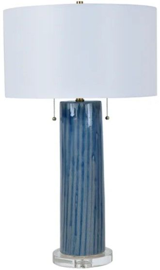Crestview Collection Knox Textured Blue Table Lamp | Miskelly Furniture