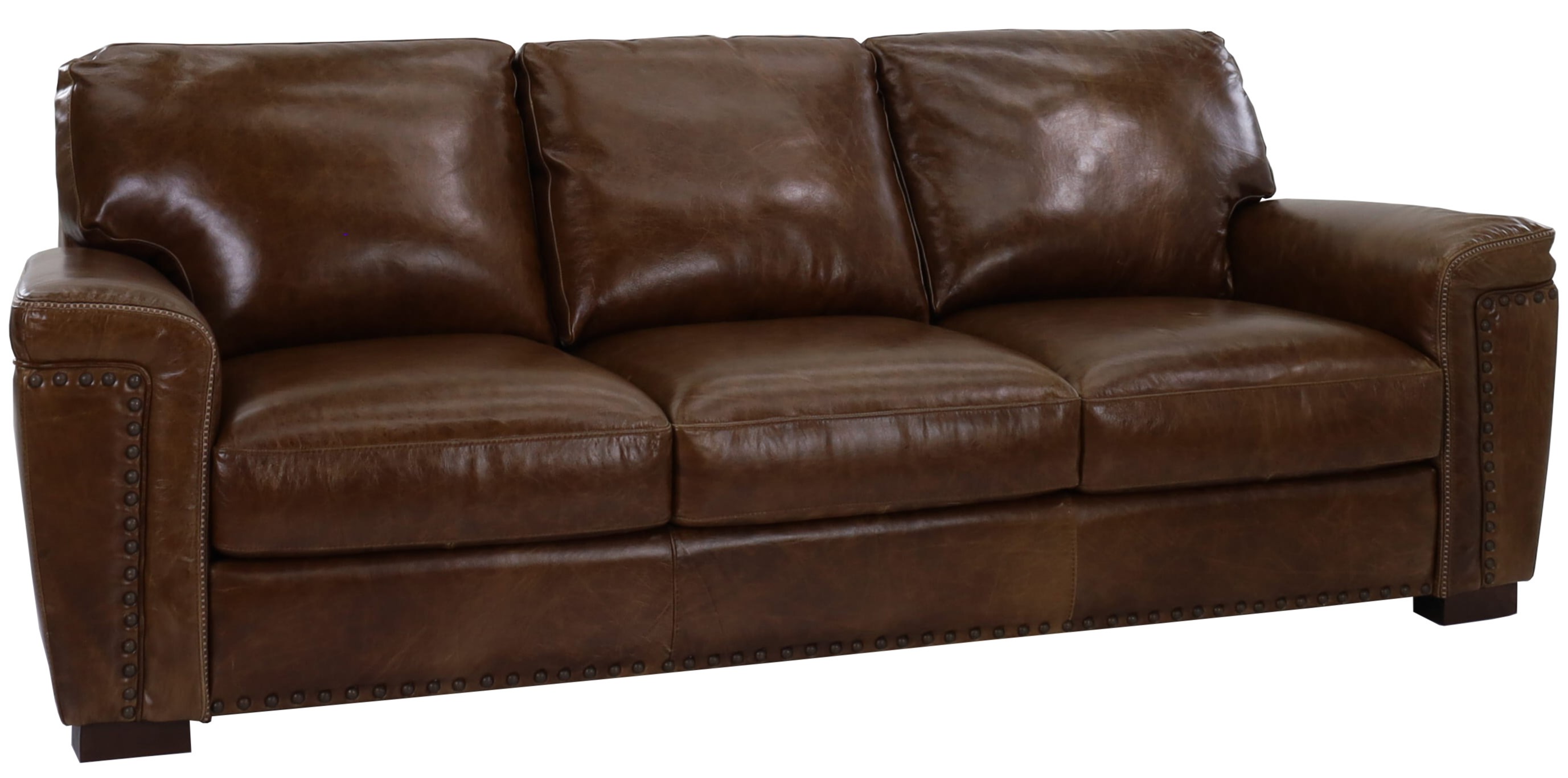 Soft Line 7892 Piazza Tobacco All Leather Sofa Miskelly Furniture