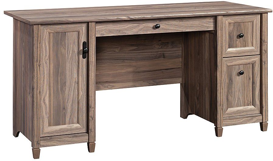 Sauder edge water executive desk in chalked chestnut store