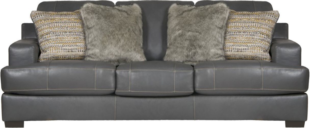 Jackson Furniture Marco Gunmetal Leather Sofa | Jarons Furniture Outlet ...