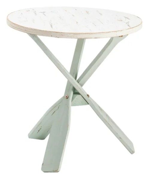 Crestview Collection Chesapeake Distressed White Accent Table with ...