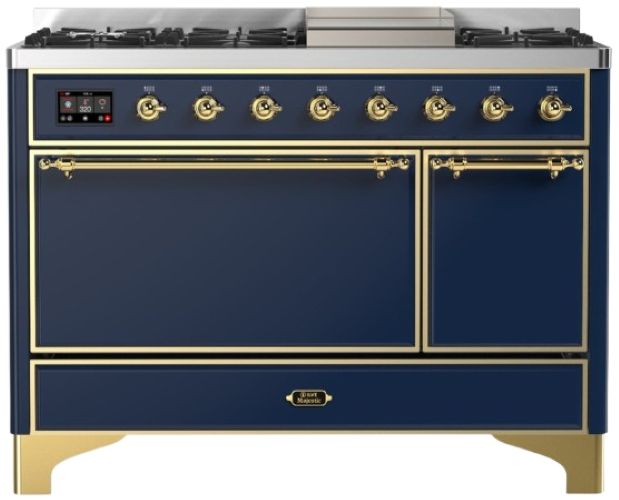 Ilve® Majestic III 48" Midnight Blue Pro Style Dual Fuel Liquid Propane ...
