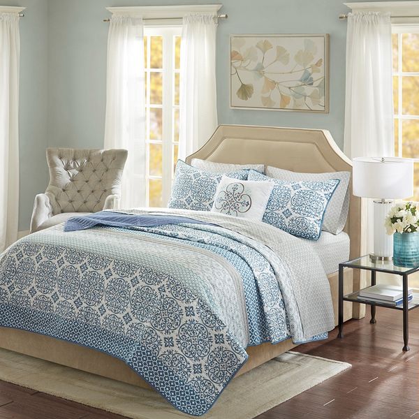 Olliix by Madison Park Essentials Sybil Blue Complete Reversible ...
