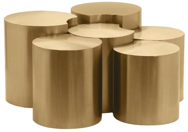 Meridian Furniture Dimple 6-Piece Gold 20" Modular Nesting Coffee Table ...