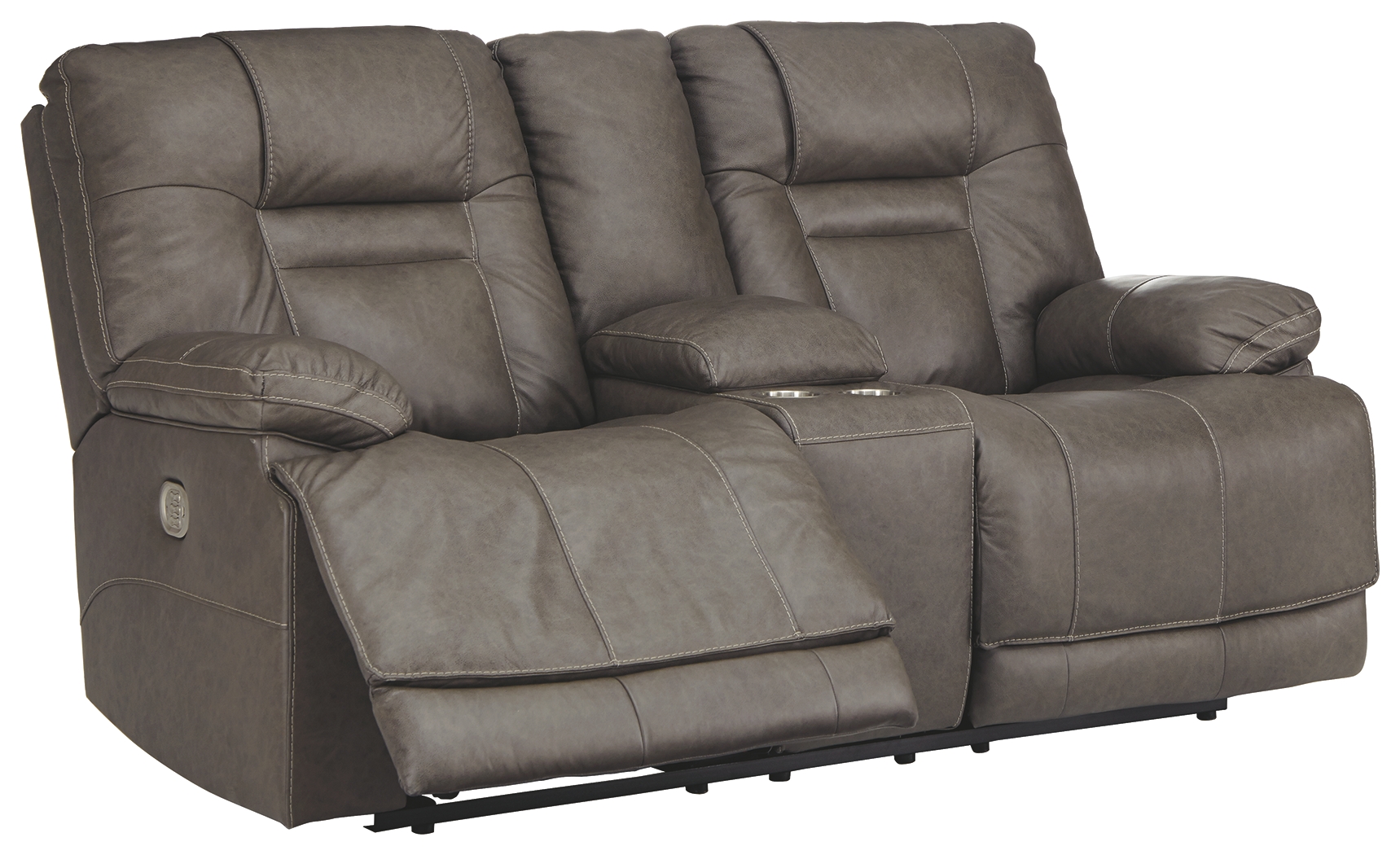 Signature Design by Ashley Wurstrow Smoke Power Reclining Loveseat with Adjustable Headrest Lumbar Western Living Furniture and Mattresses in Vernal UT