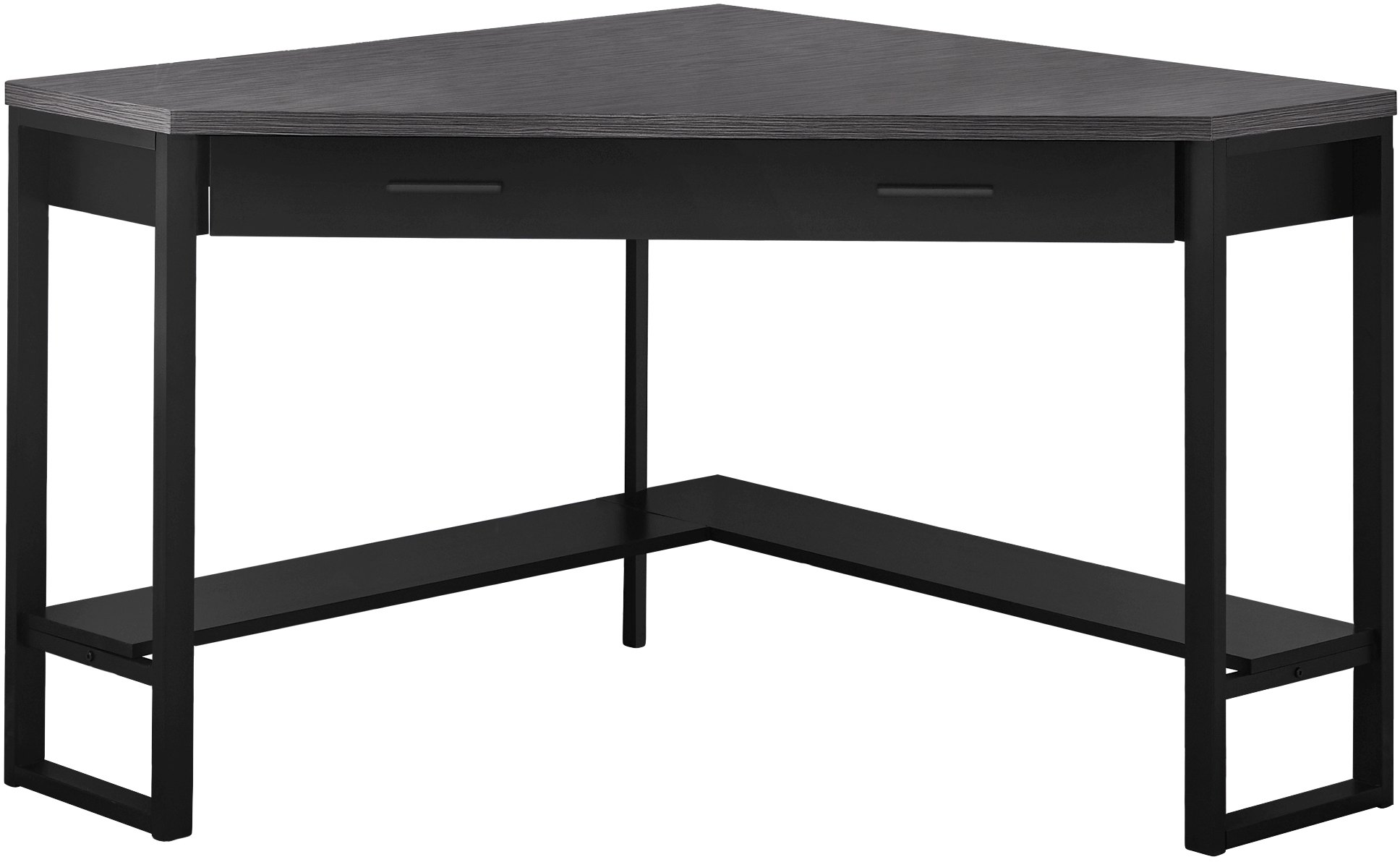 Monarch Specialties Inc. 42 L Black and Grey Metal Corner Computer Desk Gabriele BrandSource Home Furnishings