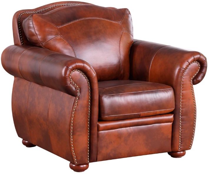 Leather Italia™ Cambria Arizona Brown Chair | Miskelly Furniture
