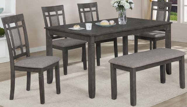 Crown Mark Paige 6-Piece Gray Dining Table Set | Fred's Furniture Co ...
