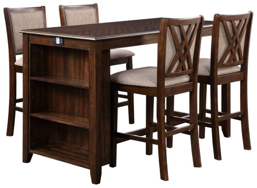 New Classic® Home Furnishings Amy 5-Piece Cherry 60" Counter Height ...