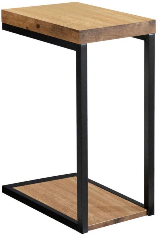 Coaster® Beck Antique Nutmeg C-Shape Snack Tables with Black Metal ...