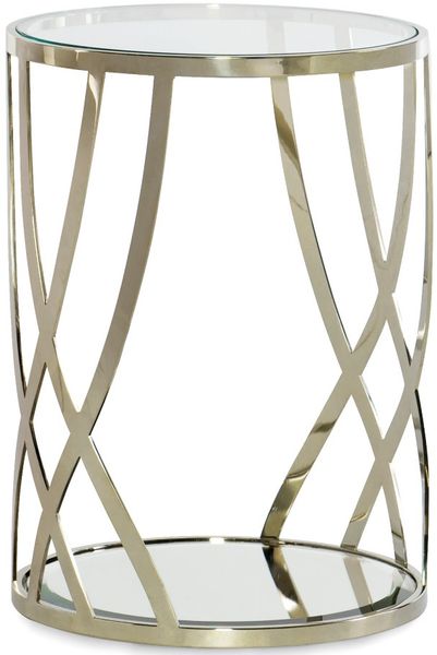 Caracole® Adela Glass Top Accent Table with Whisper of Gold Base | Louisiana Furniture Gallery ...