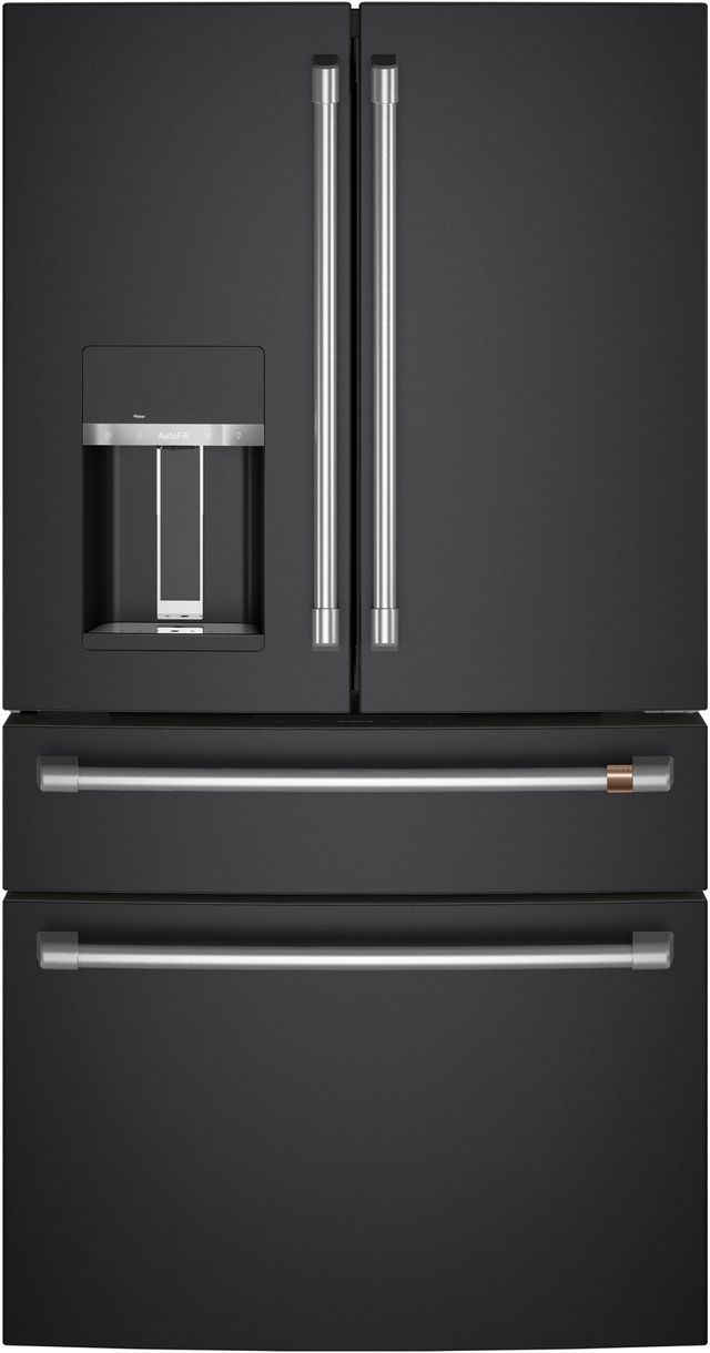 Café™ 36 in. 27.6 Cu. Ft. Matte Black 4-Door French Door Refrigerator ...
