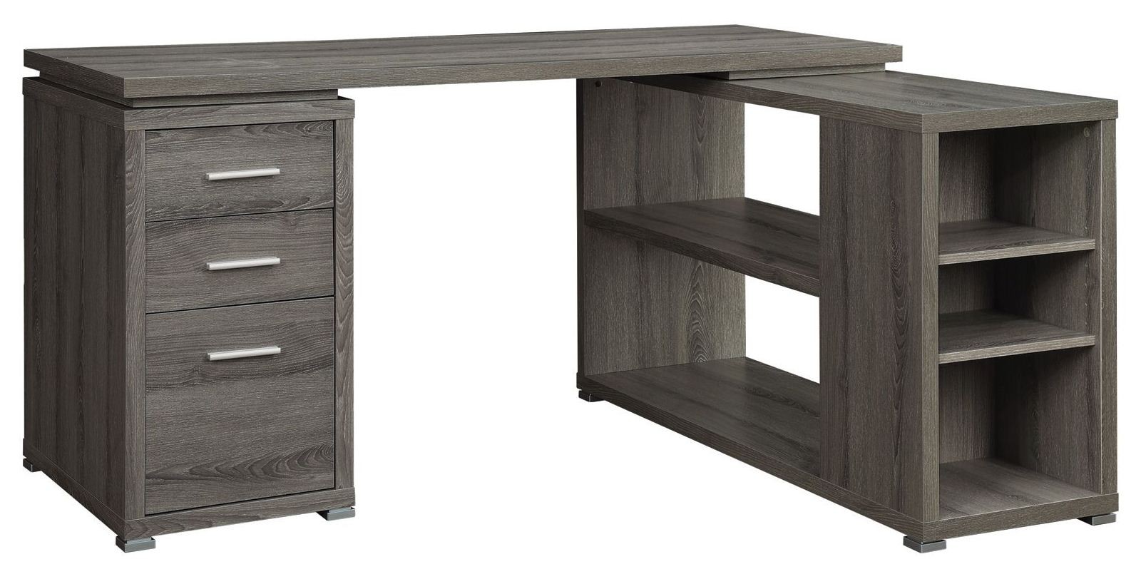 Coaster Yvette Weathered Grey L Shape Office Desk Store For Homes Furniture Flooring Newton IA