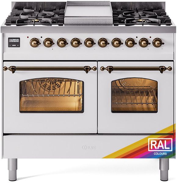 Ilve® Nostalgie II 40" Custom RAL Color Freestanding Dual Fuel Range ...