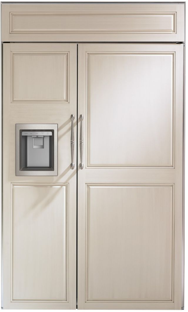 Monogram 48 In. 28.6 Cu. Ft. Custom Panel Built In Side-by-Side ...