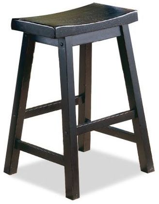 Homelegance Saddleback 24 inch Stool Black Set of 2