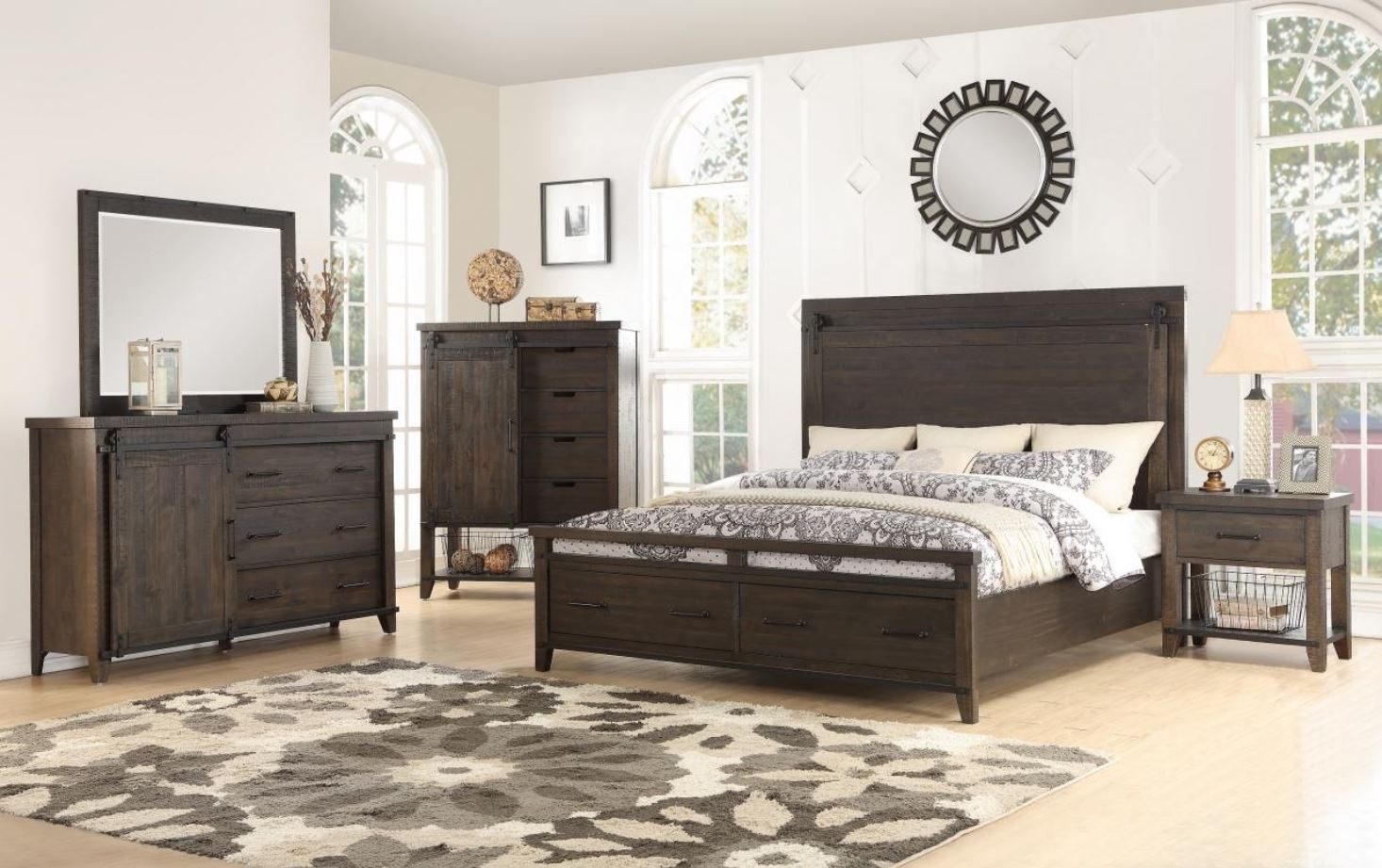 Holland House Furniture 3 Piece Montana Charcoal Queen Panel Storage Bed Set Nebraska Appliance Center Norfolk NE
