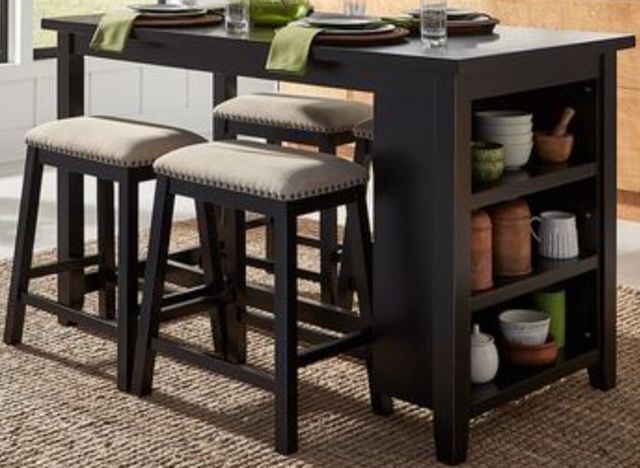 Liberty Furniture Brook Creek 5-Piece Black Counter Table Set | Colder ...