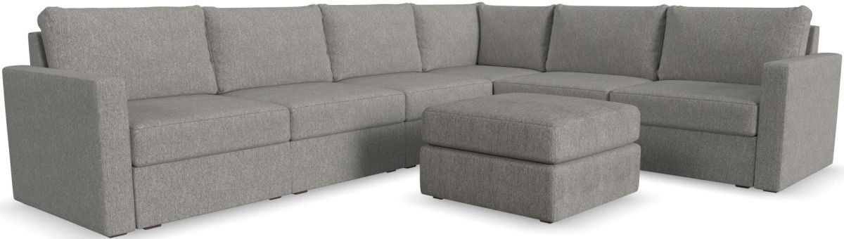 Flex by Flexsteel® 7-Piece Pebble Sectional with Ottoman | Kubin's Furniture & Mattress | St ...