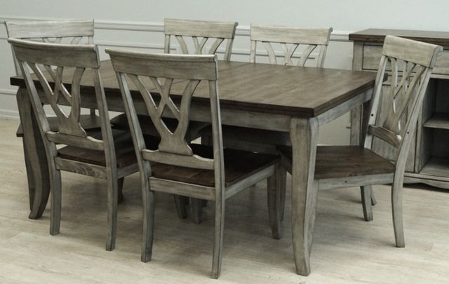 Allwood Furniture Group #126 Light Grey/Rustic Brown Solid Wood Table ...