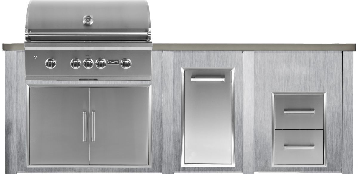 Haven Outdoor™ 96" Harbor Gray Outdoor Kitchen Island | Famous Tate ...
