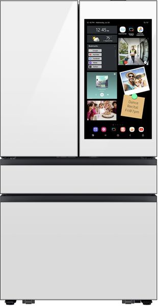 Samsung Bespoke 36" 28.6 Cu. Ft. White Glass French Door Refrigerator ...