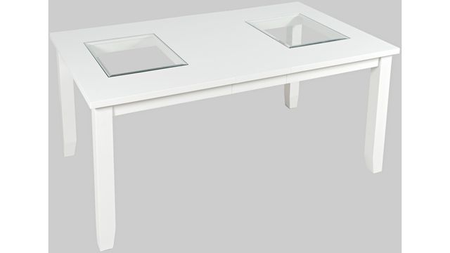 Jofran Inc. Urban Icon White Extension Dining Table with Glass Top ...