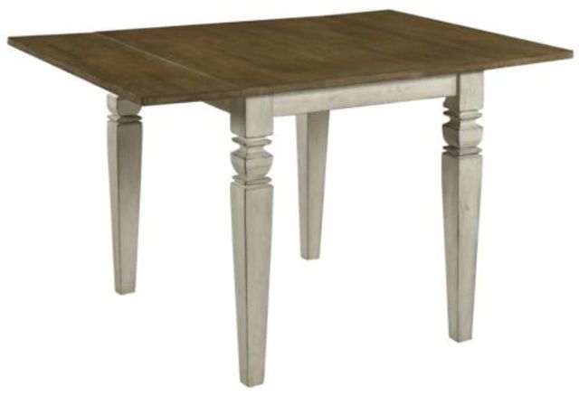 TEI Preston Toffee Drop Leaf Dining Table with White Base | McMasters ...