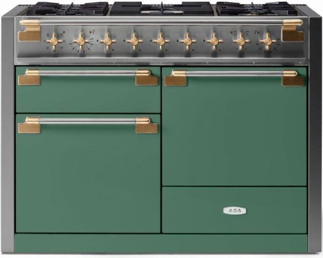 AGA™ Elise Series 48" Mineral Green Freestanding Dual Fuel Range ...