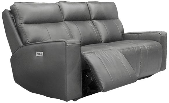 Mazin Furniture Chadwick Grey Power Double Reclining Sofa with Power ...