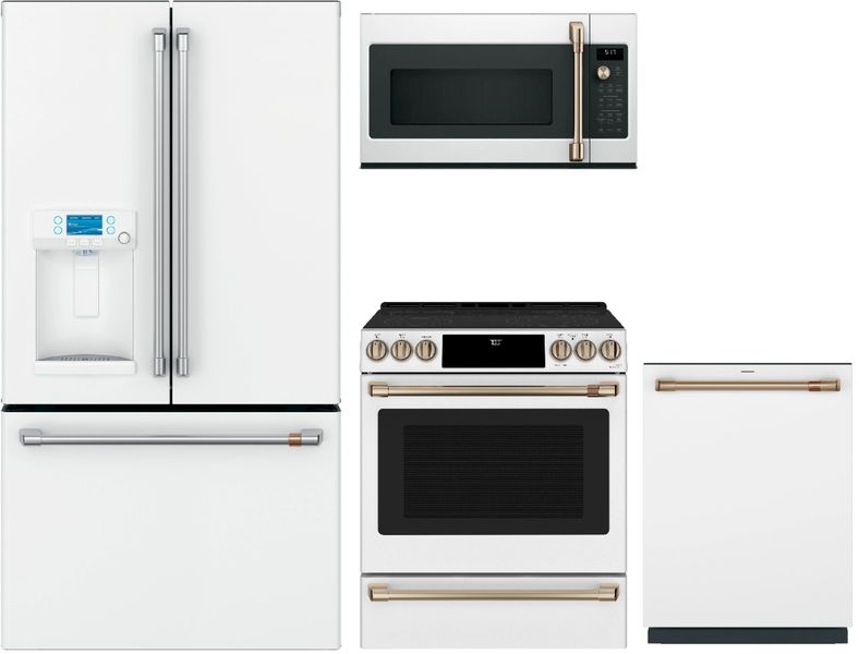 Café™ 4 Piece Matte White Kitchen Package | Spencer's TV & Appliance ...